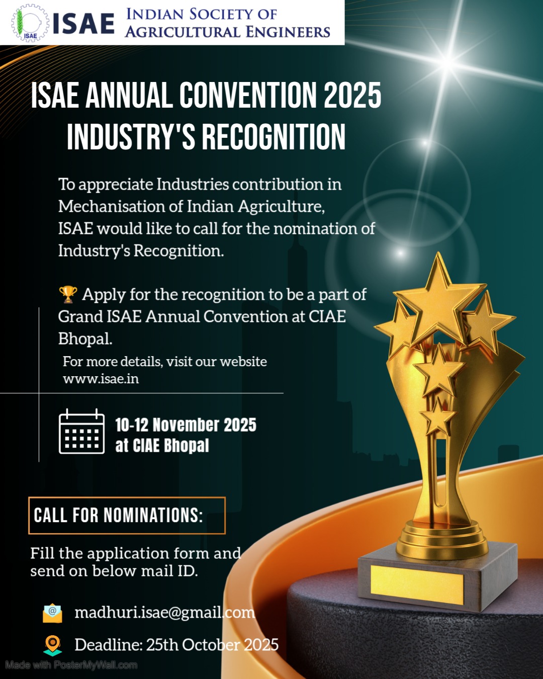 2025 – The Indian Society of Agricultural Engineers